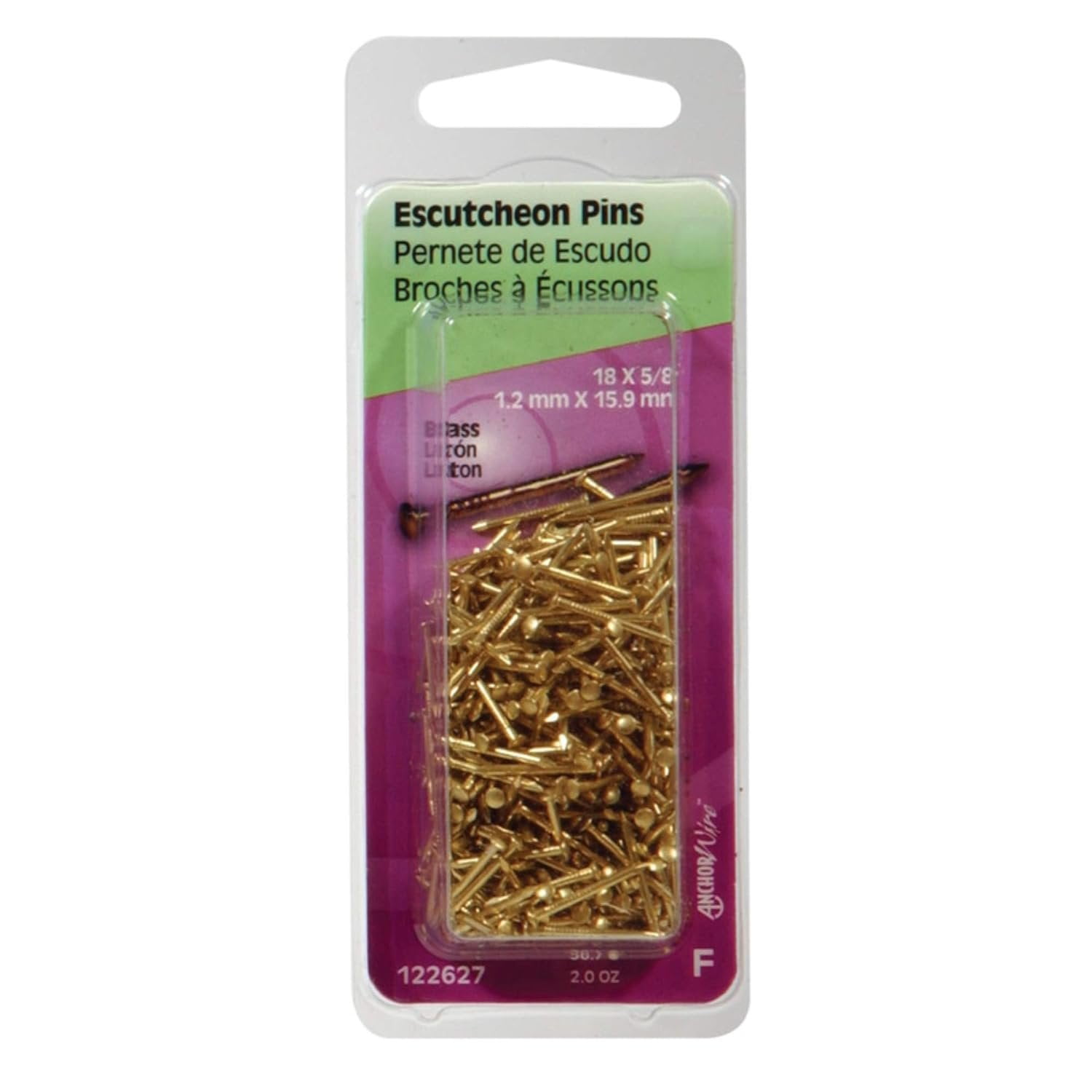 Hillman Escutcheon Pin 5/8 " Brass 18 Ga Viewpack 2 Oz - Walmart.com