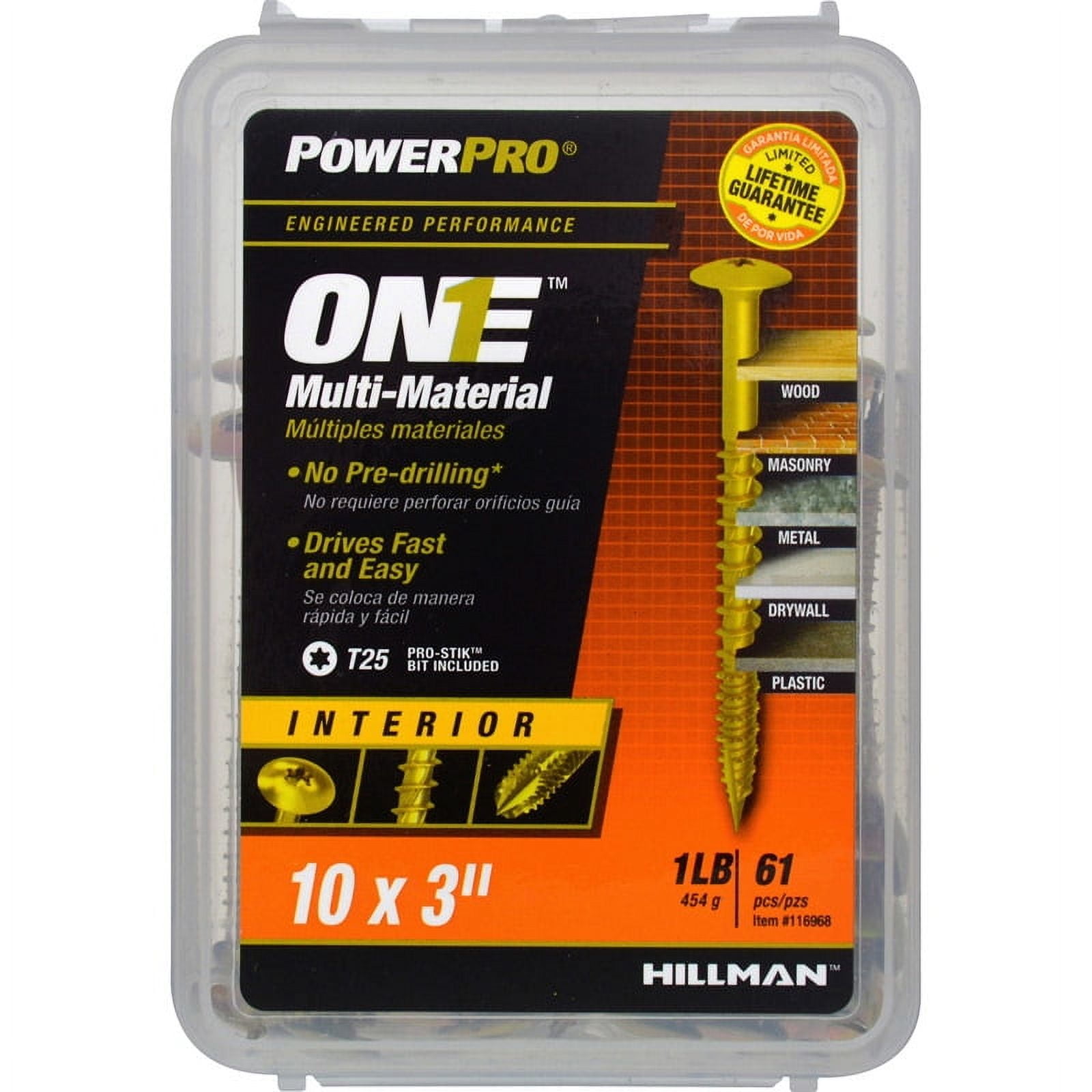 Hillman Fasteners 240695 10 x 3 in. Interior Wafer Head One Screw ...