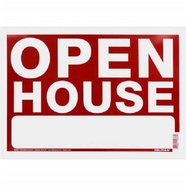Hillman Fasteners Open House Sign with Frame, 20 x 24 in. Red & White ...