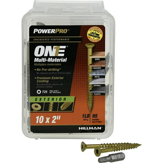 Hillman Fasteners 116843 Power Pro ONE Multi-Material Screws, #10 x 2 ...