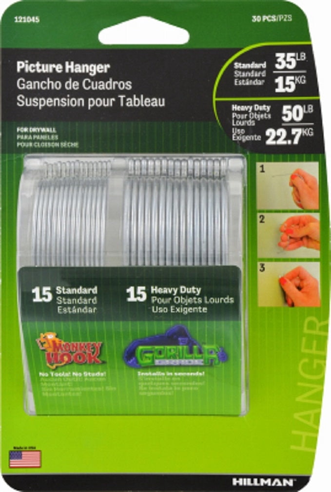 Hillman Fasteners 121045 Monkey Wall Hooks Value Pack, Each - Walmart.com