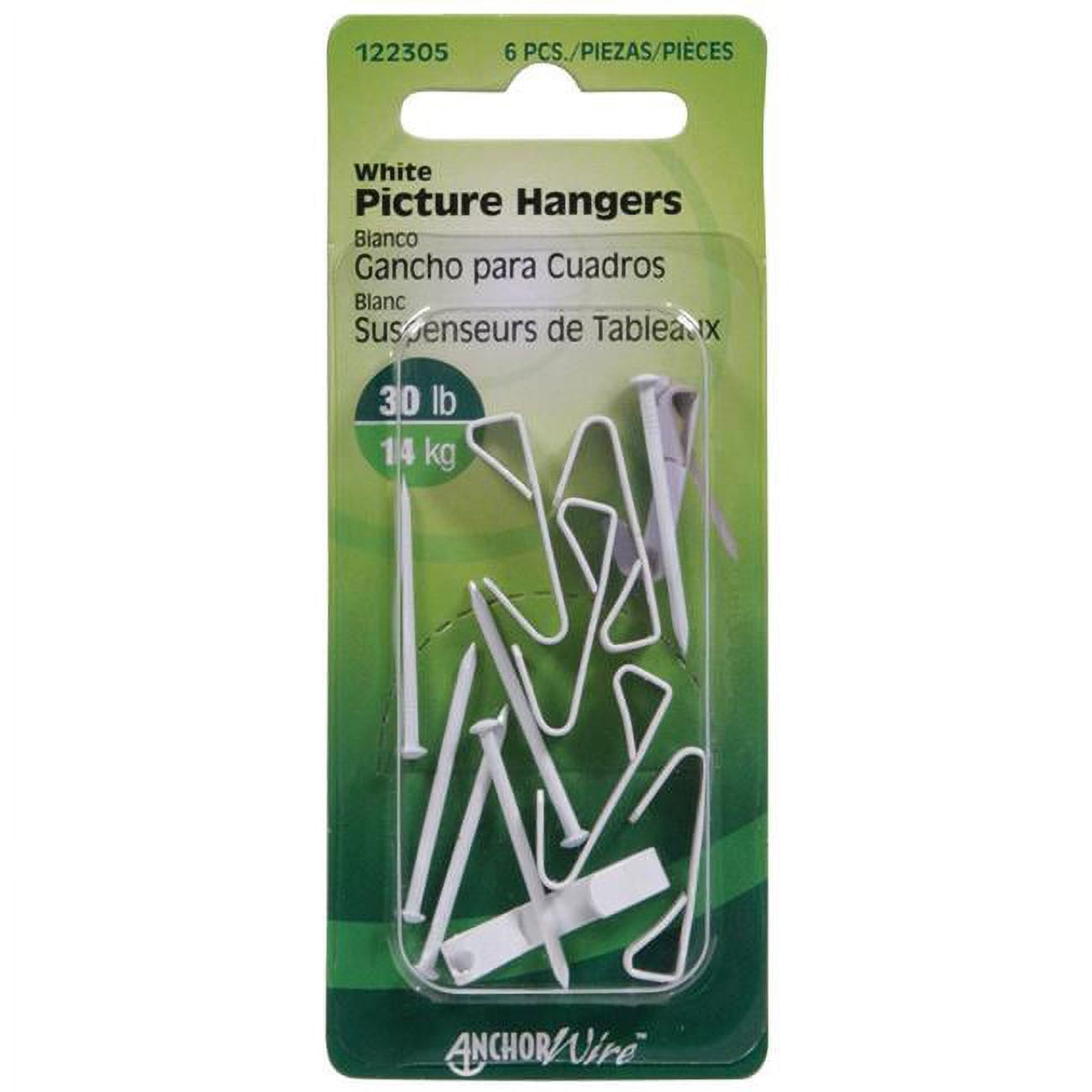 Hillman Fasteners 122305 Deluxe Picture Hanger 30Lbs - White - Walmart.com