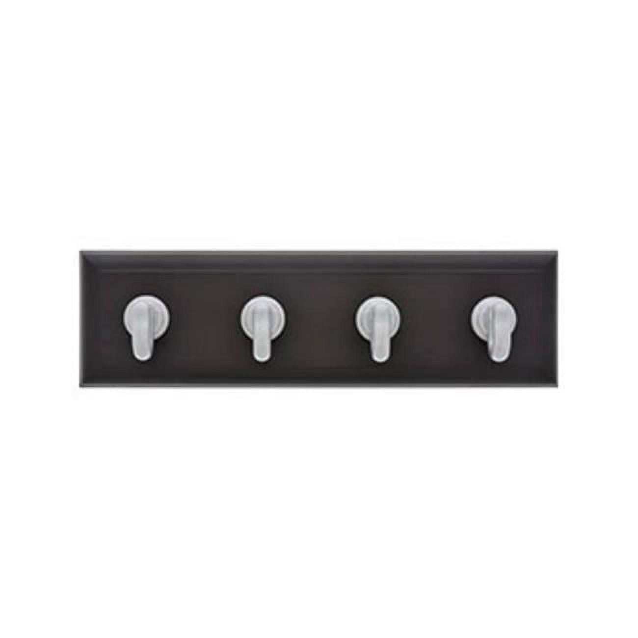 Hillman Fasteners 230044 10 lbs Espresso Key Rail with Silver Hooks ...