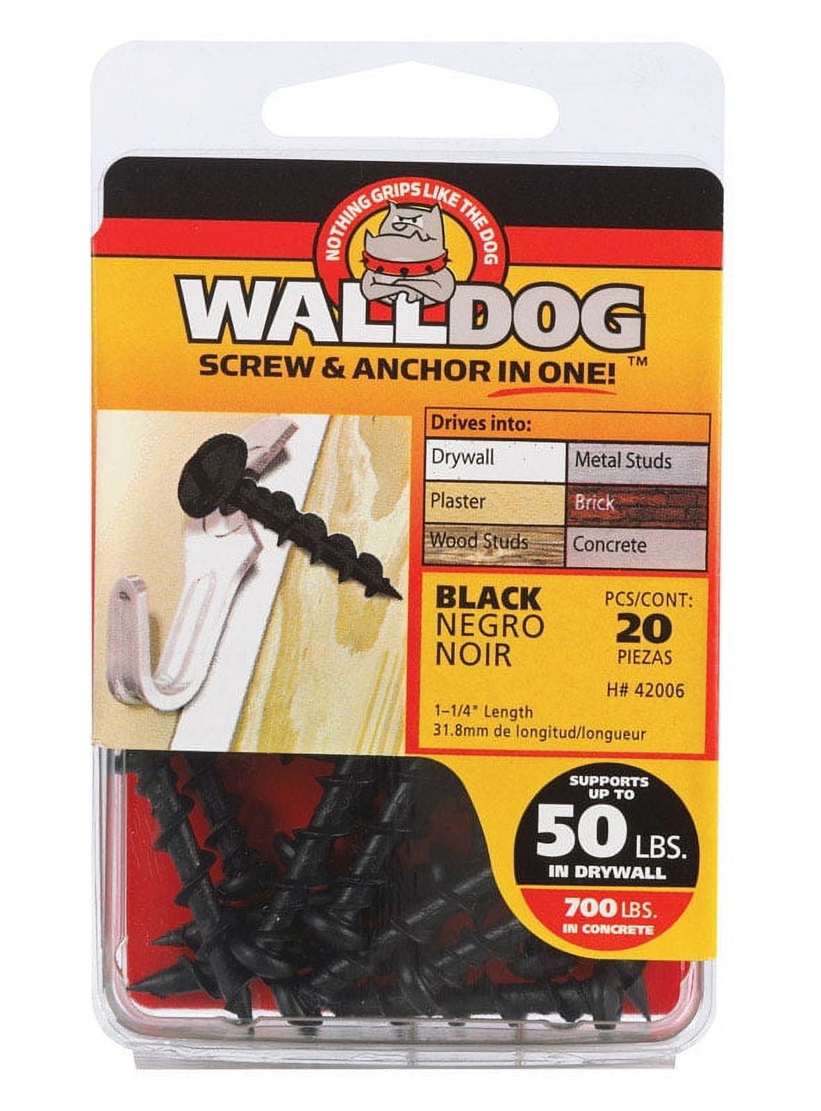 Hillman Fasteners 42006 1.25 in. Black Phillips Head Wall Dogs & Screws ...