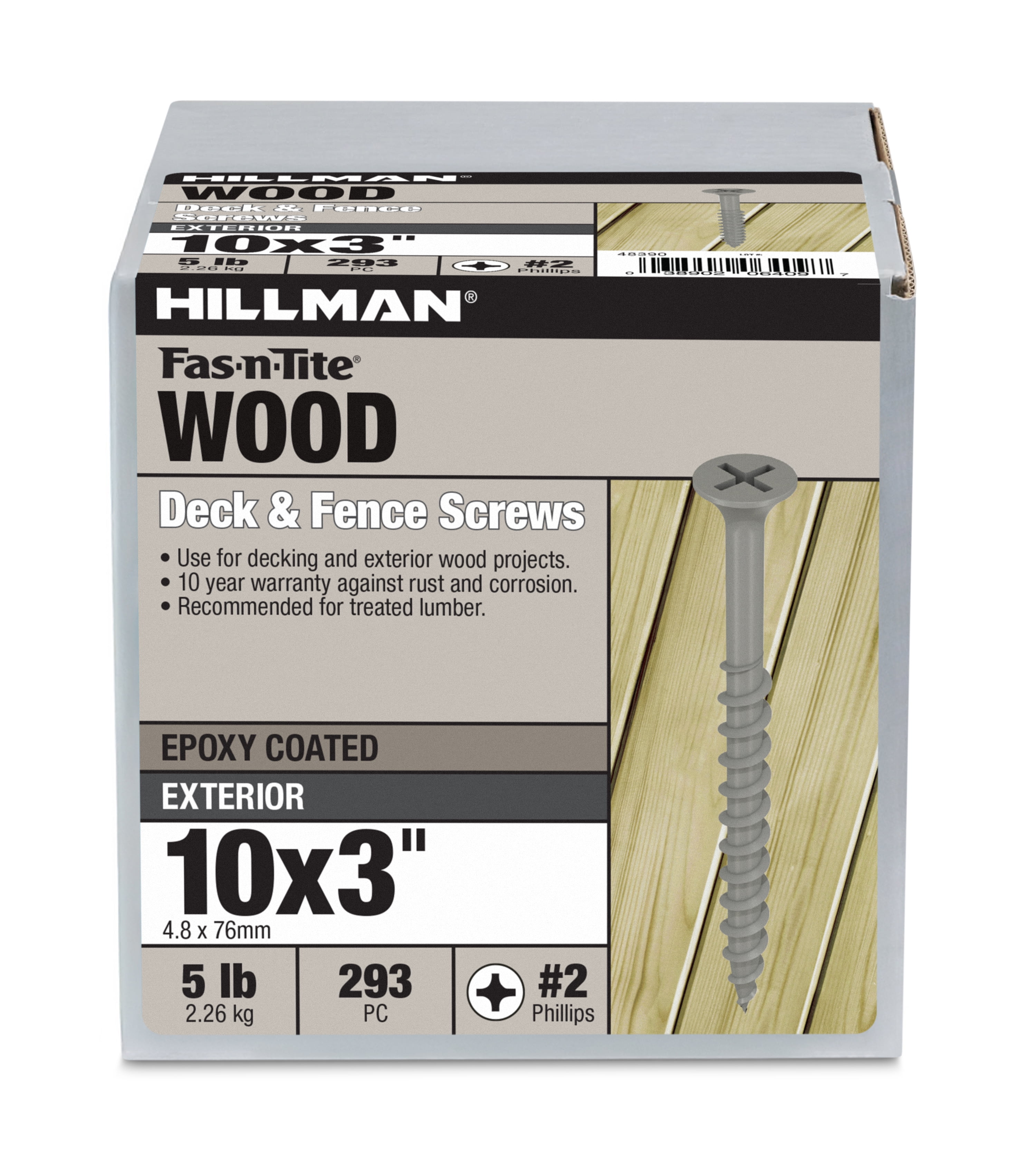 Hillman Fas-n-Tite Fasteners #10 x 3" Exterior Phillips Deck Screws, 10 ...