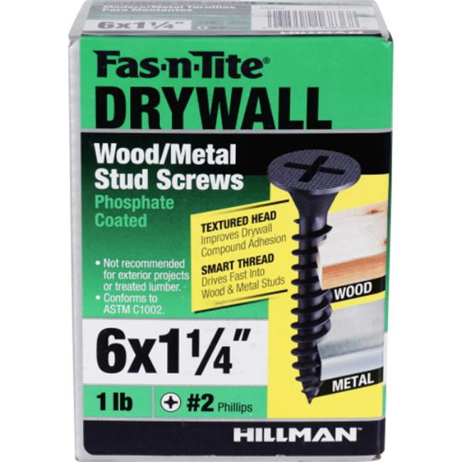 Hillman Fasteners 48852 No.6 x 1.25 in. Fas-N-Tite Smart Thread Drywall ...