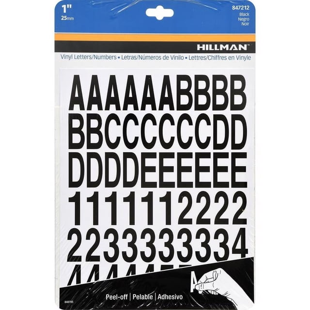 Hillman Group 847212 1 in. Black Glossy Vinyl Die Cut Self Adhesive ...
