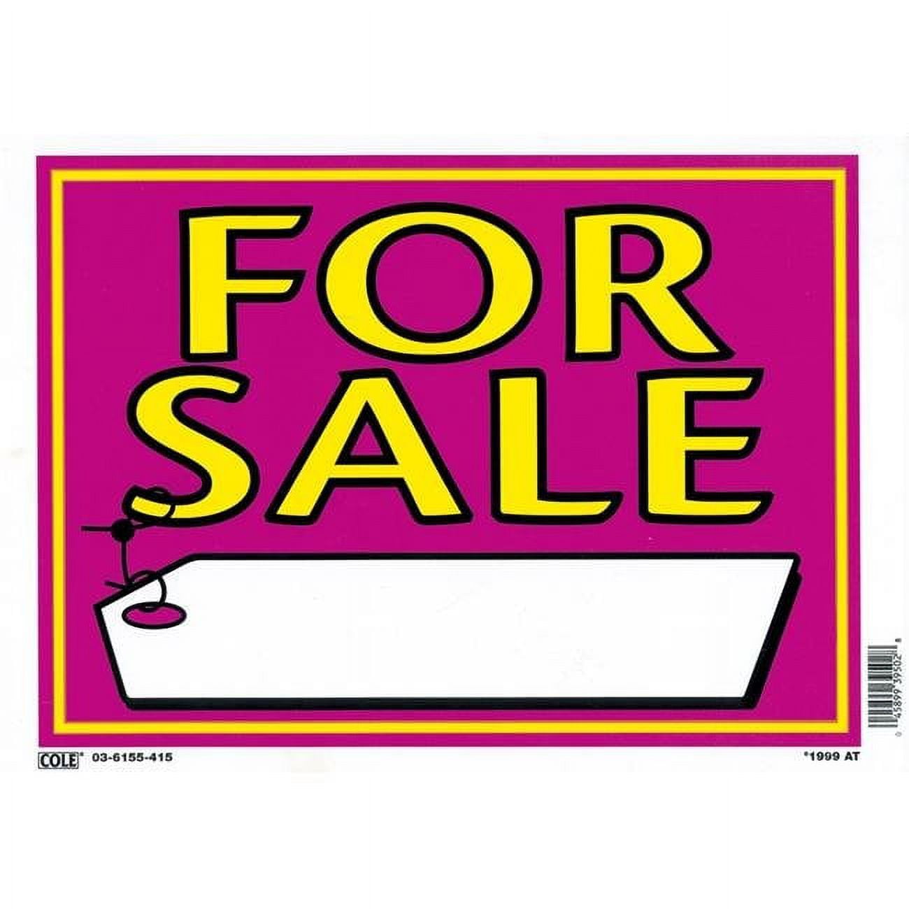 Hillman Group 10 x 14 in. Yellow Plastic Vibrant for Sale Sign ...