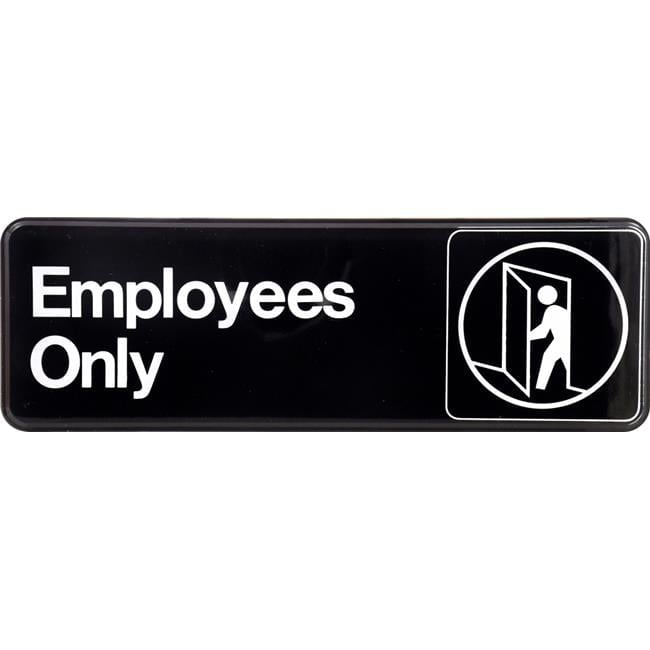 Hillman Group 3 x 9 in. Black Plastic Employees Only Visual Sign ...