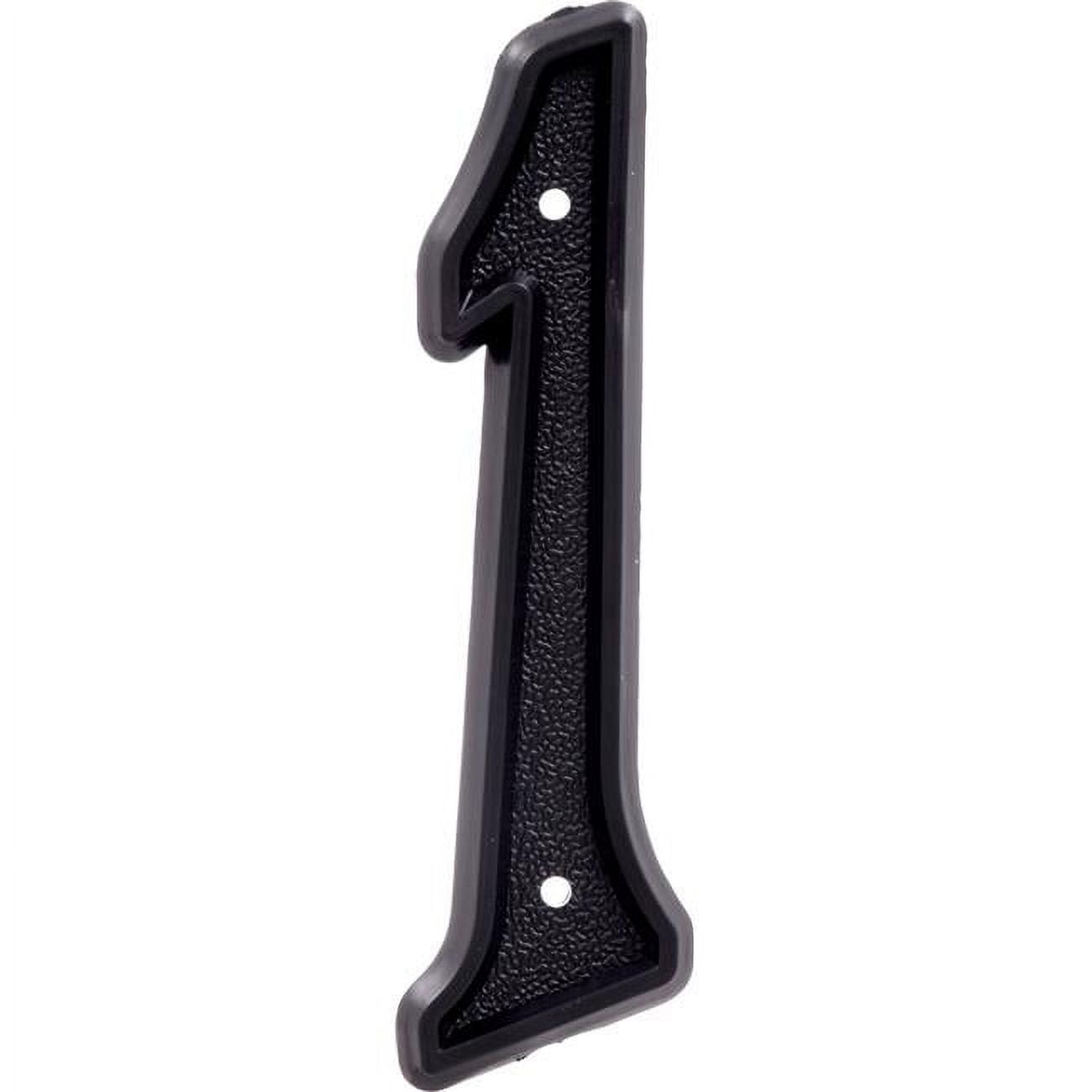 Hillman Group 6 in. Matte Black Plastic House Number - 1 - 6 Piece ...