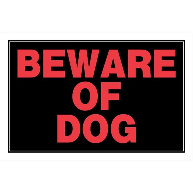 Hillman Group 8 x 12 in. Black Styrene Square Beware of Dog Sign ...