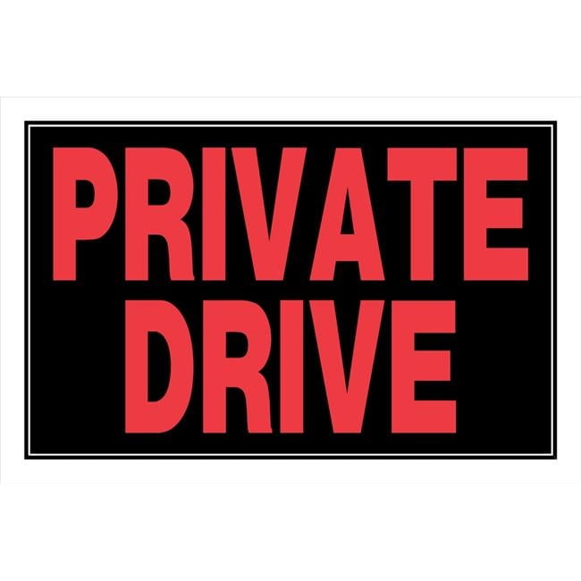 Hillman Group 8 x 12 in. Red & Black Plastic Private Drive Sign ...