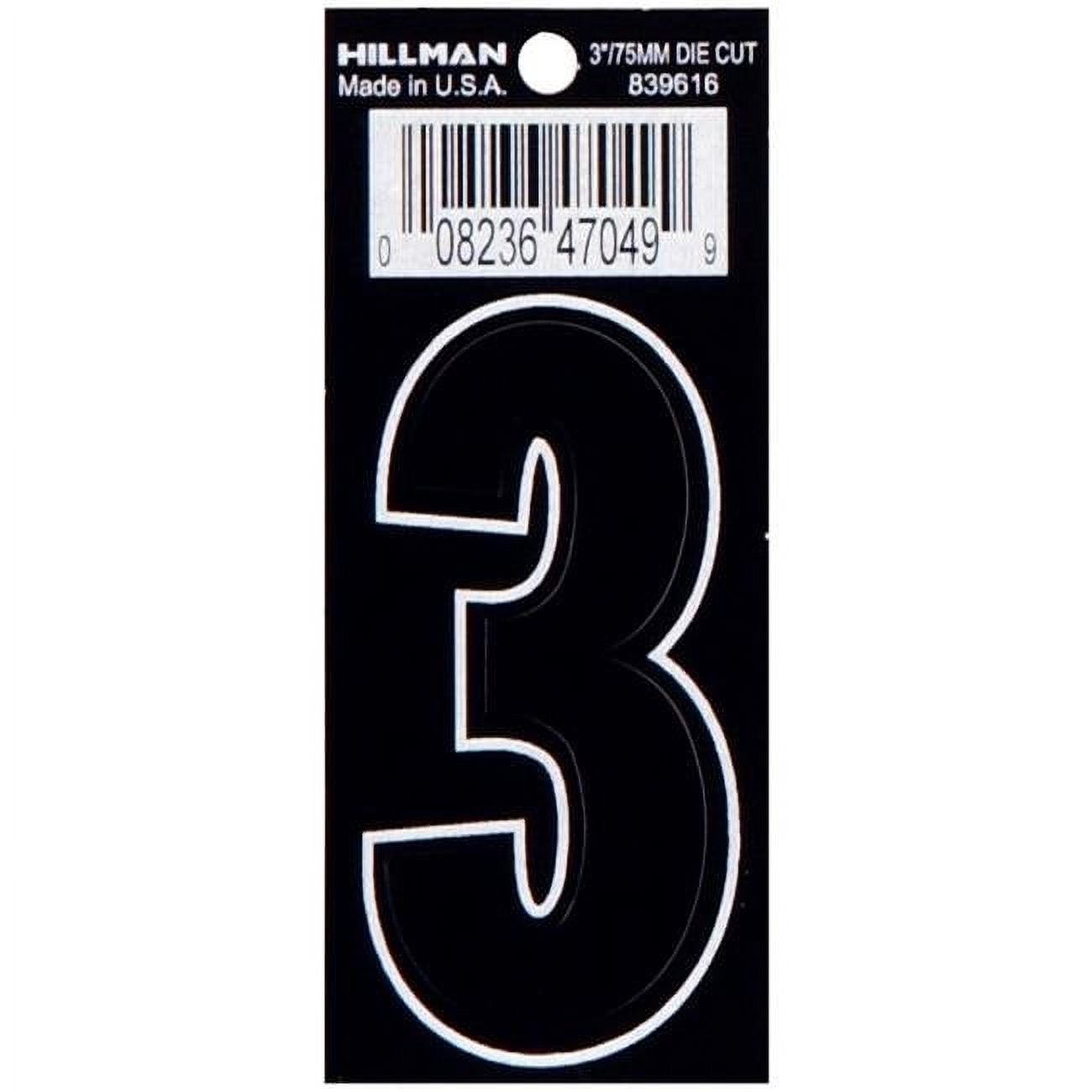 Hillman Group 839616 3 in. Black Glossy Vinyl Thin Die-Cut Adhesive ...