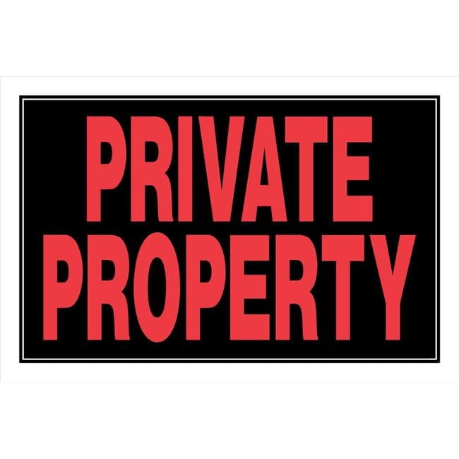 Hillman Group 839908 8 x 12 in. Red & Black Plastic Private Property ...