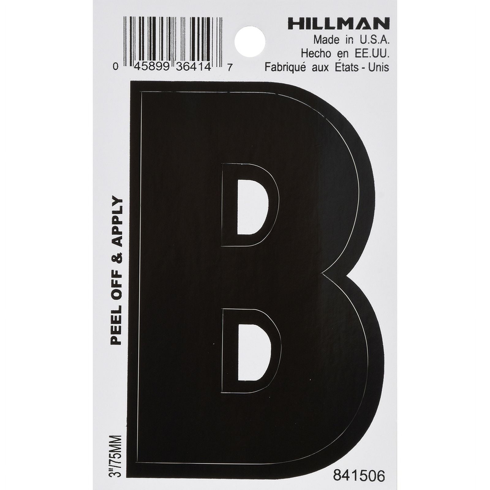 Hillman Group 841506 3 in. Black Glossy Vinyl Die-Cut Adhesive Letter ...