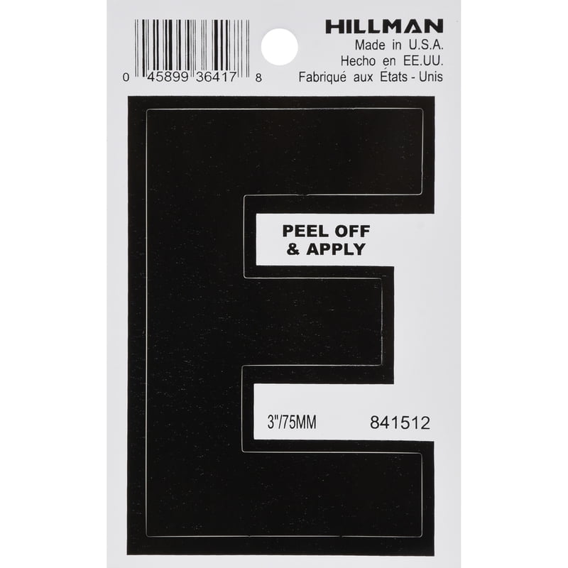 Hillman Group 841512 3 in. Black Glossy Vinyl Die-Cut Adhesive Letter ...