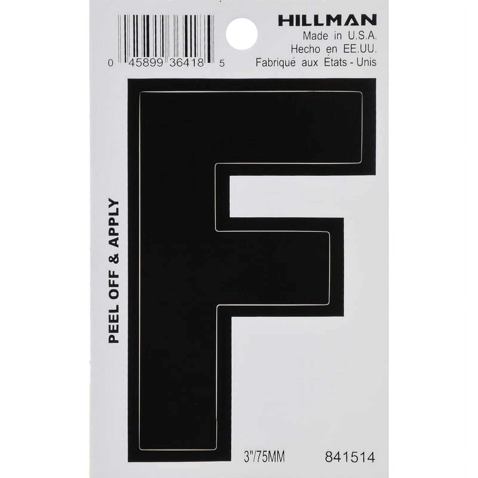 Hillman Group 841514 3 in. Black Glossy Vinyl Die-Cut Adhesive Letter ...