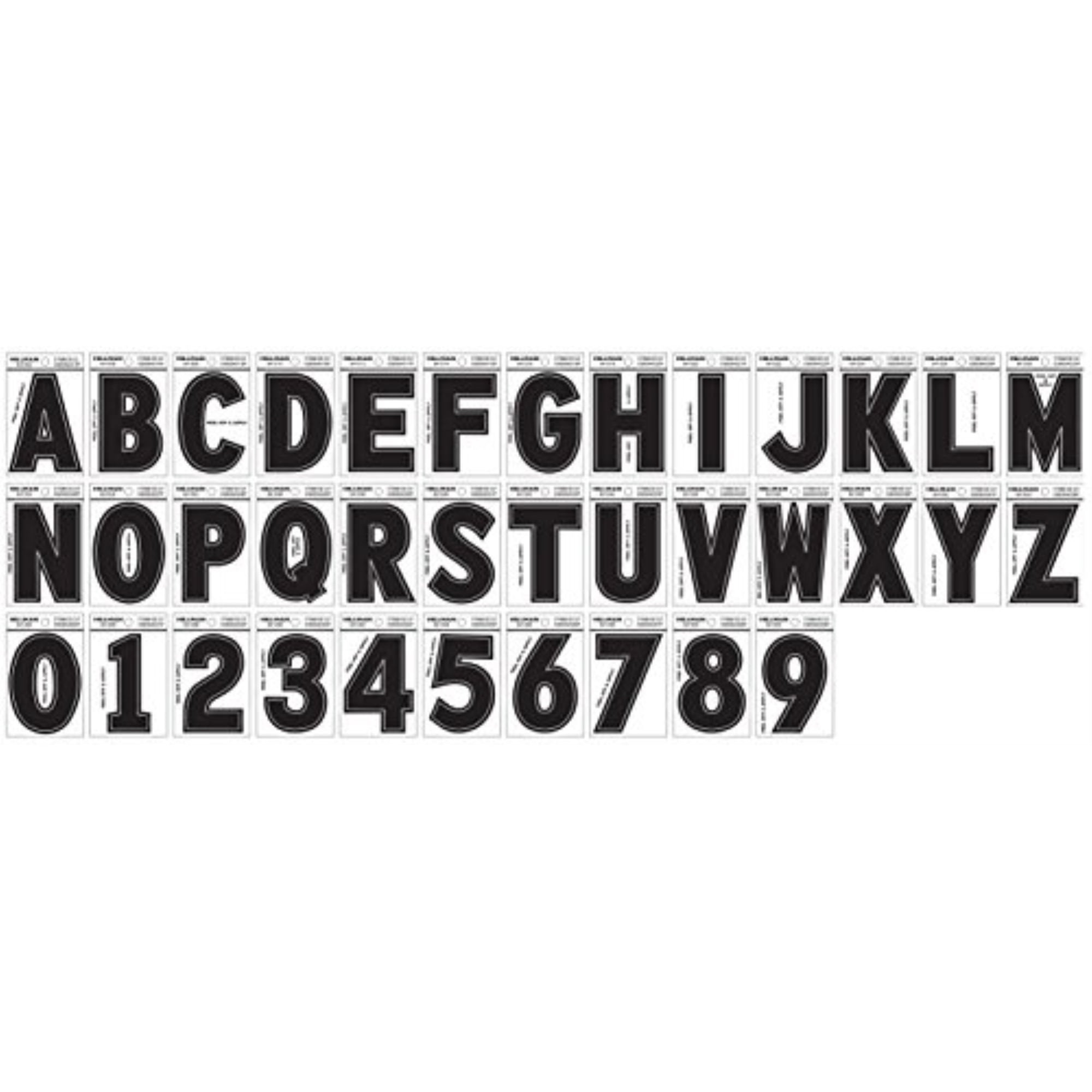 Hillman Group 841528 3 in. Black Glossy Vinyl Die-Cut Adhesive Letter ...