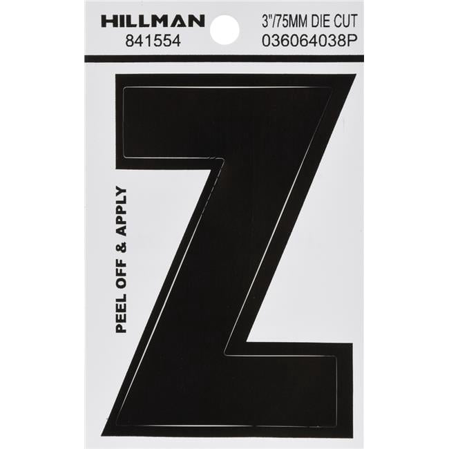 Hillman Group 841554 3 in. Black Glossy Vinyl Die-Cut Adhesive Letter ...