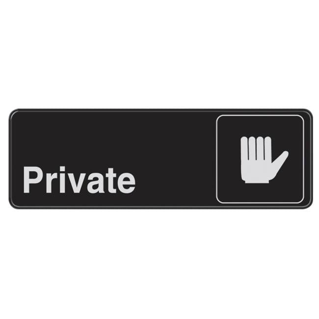 Hillman Group 841756 3 x 9 in. Black Plastic Private Visual Sign - 6 ...