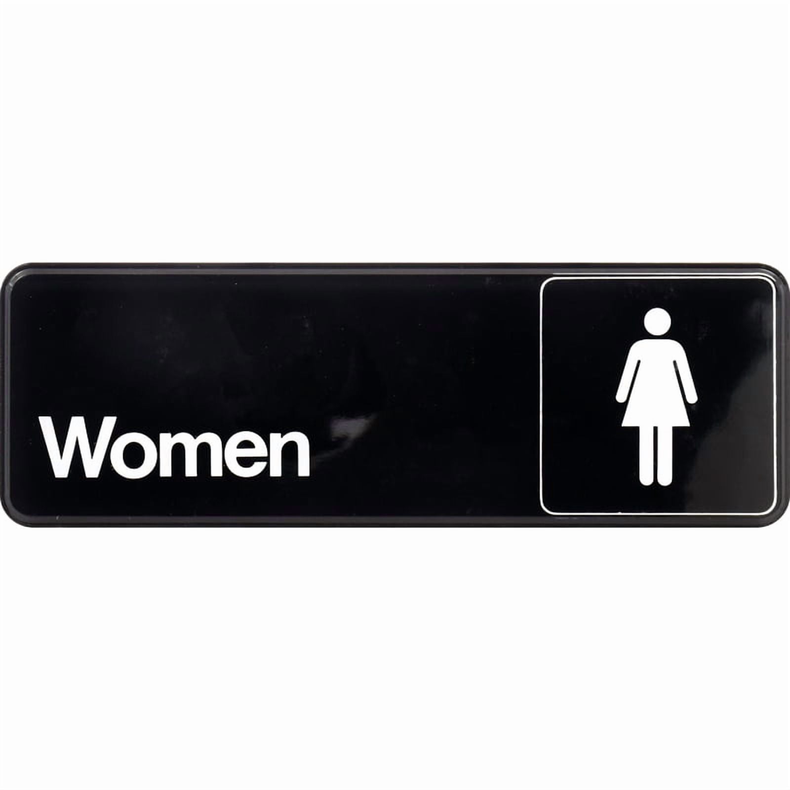 Hillman Group 841762 3 x 9 in. Black Plastic Womens Restroom Visual ...