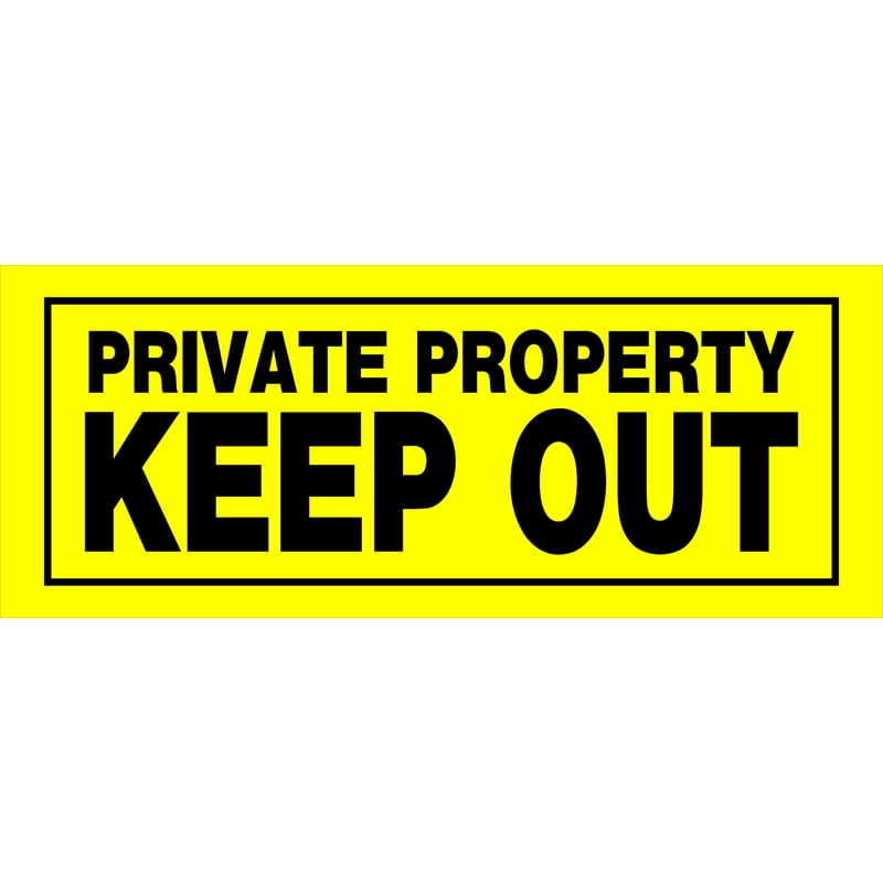Hillman 841804 Private Property Keep Out Sign, Yellow and Black Heavy ...