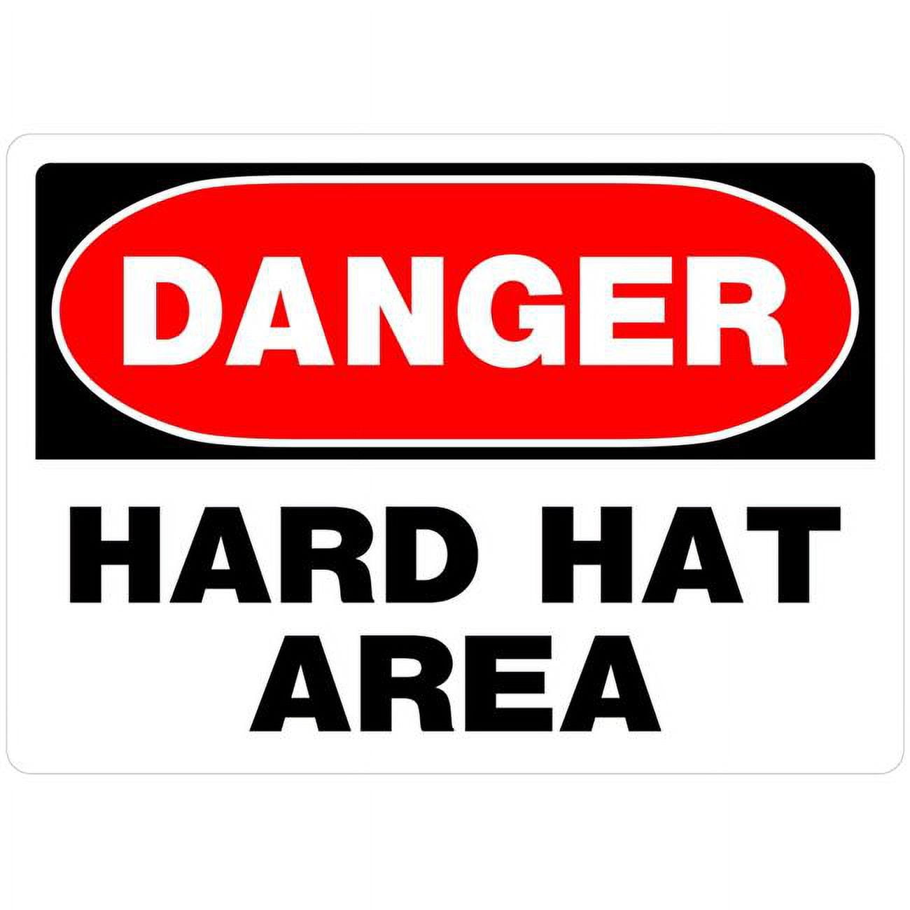 Hillman Group 842060 10 x 14 in. White Aluminum Danger Hard Hat Area ...