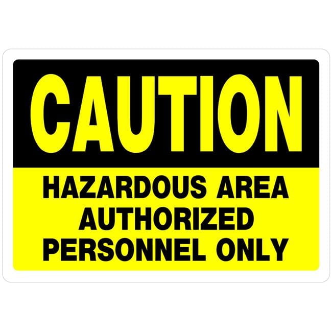 Hillman Group 842072 10 x 14 in. Yellow Aluminum Caution Hazardous Area ...