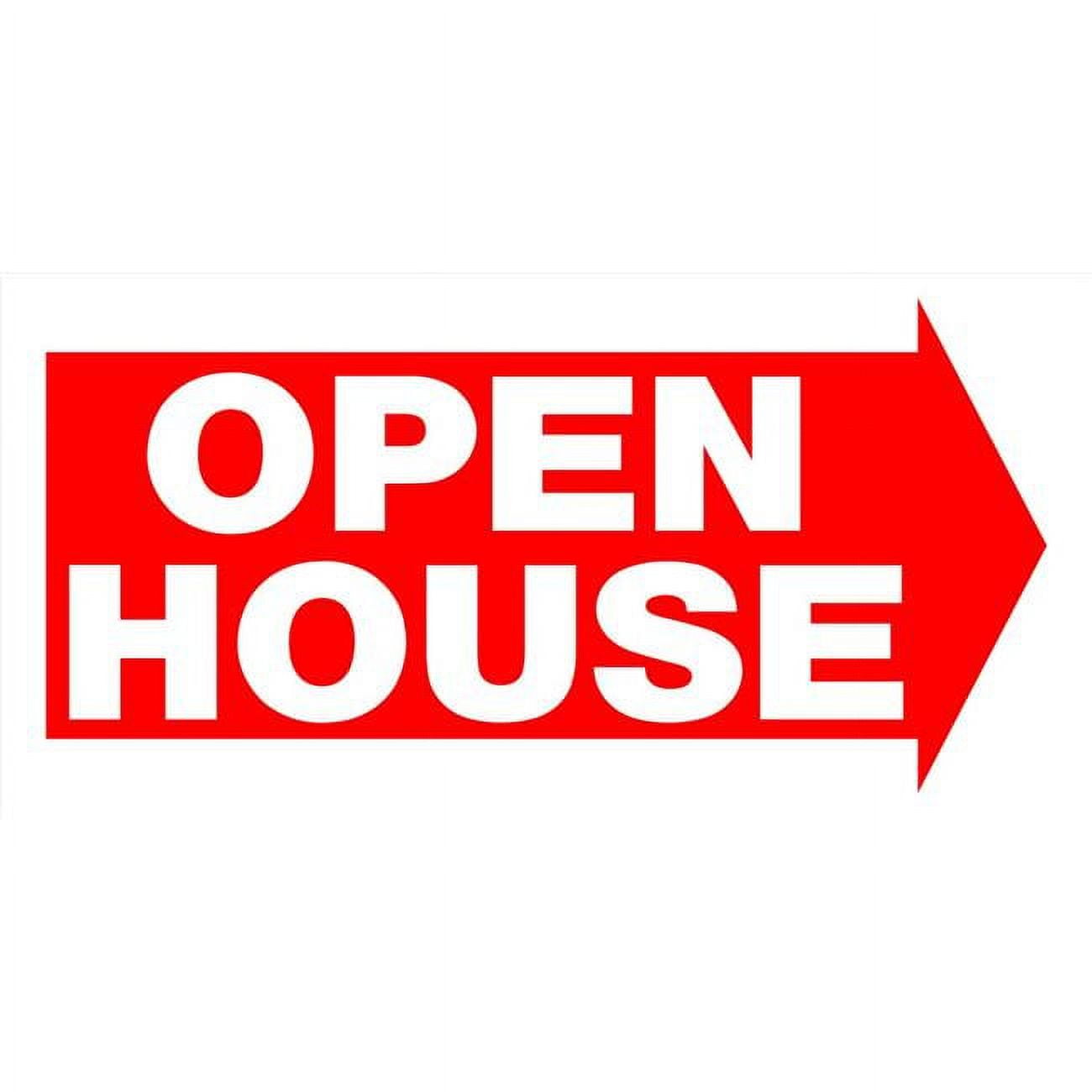 Hillman Group 842234 12 x 24 in. Red & White Plastic Open House Arrow ...