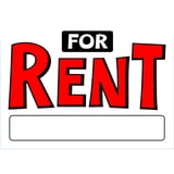 Hillman Group 843470 10 x 14 in. Red & Black Styrene 2D for Rent Sign ...