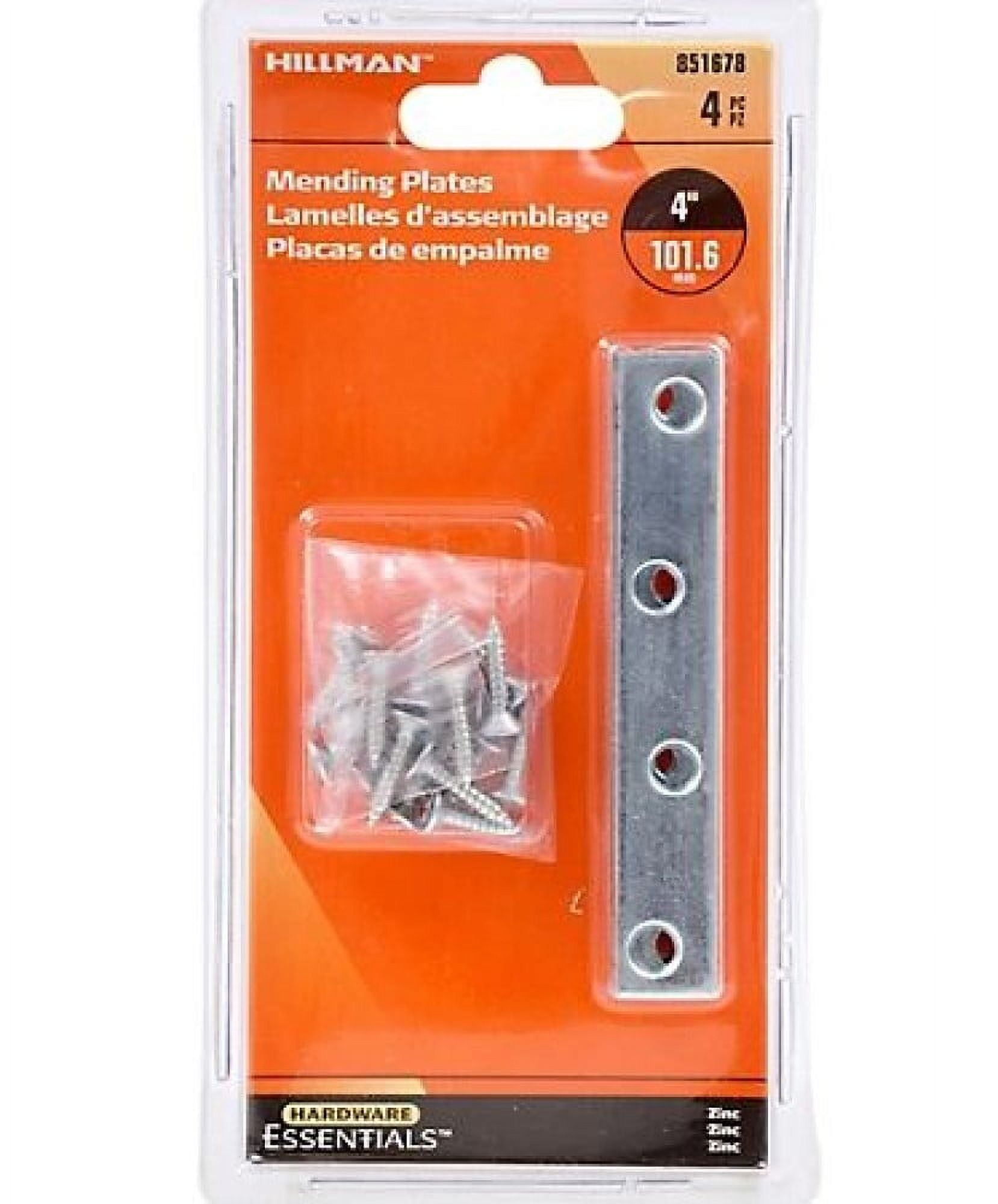 Hillman Hardware Essentials 851678 Steel Mending Plate Zinc 4" x 5/8 ...