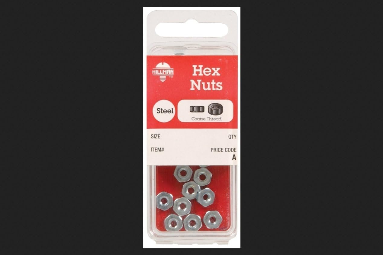 Hillman Hex Head Machine Screw Nut 1/4 " Carded 12 - Walmart.com