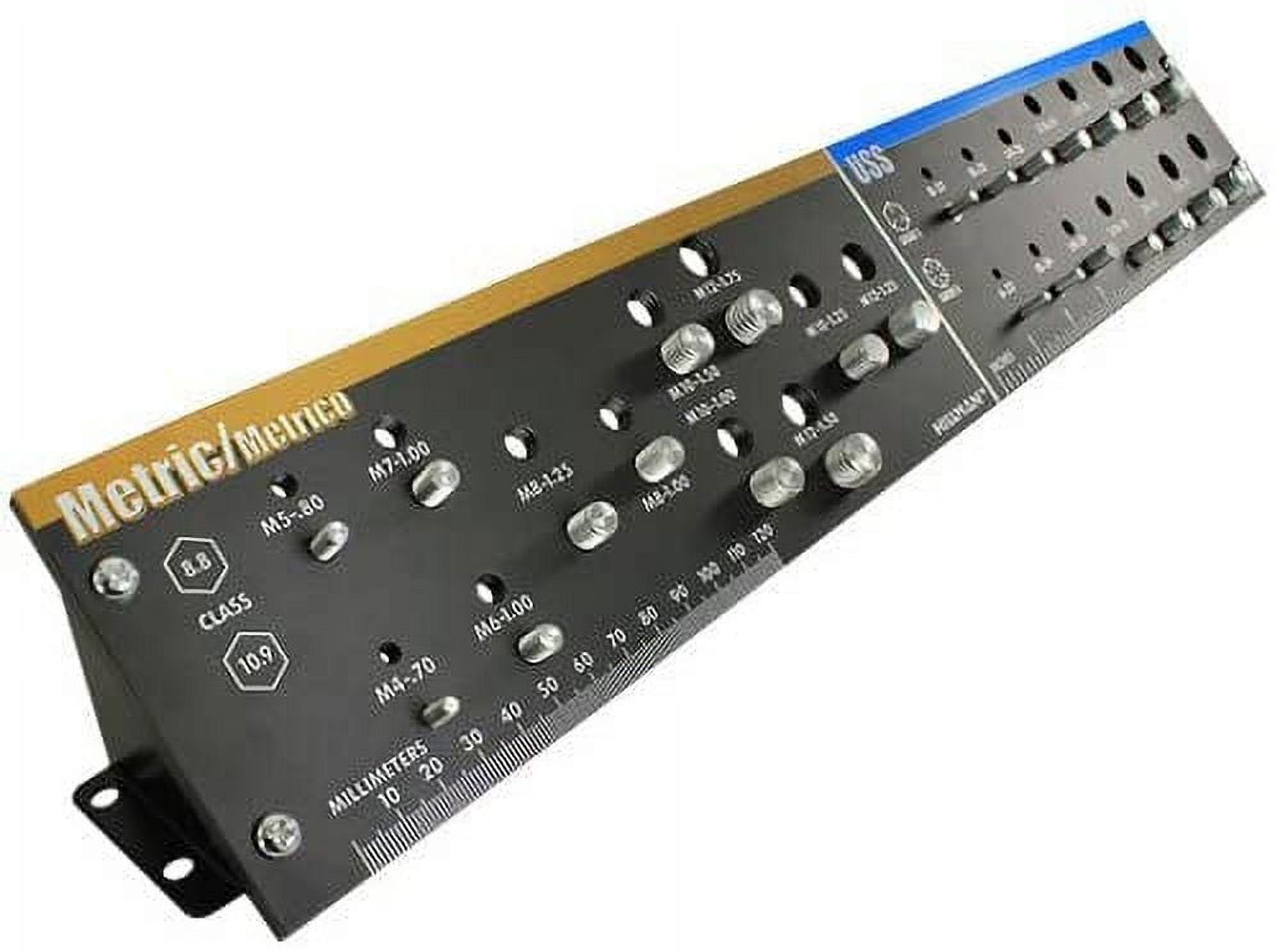 Hillman Horizontal Bolt & Nut Gauge, Thread Checker, 26 Holes, Aluminum ...