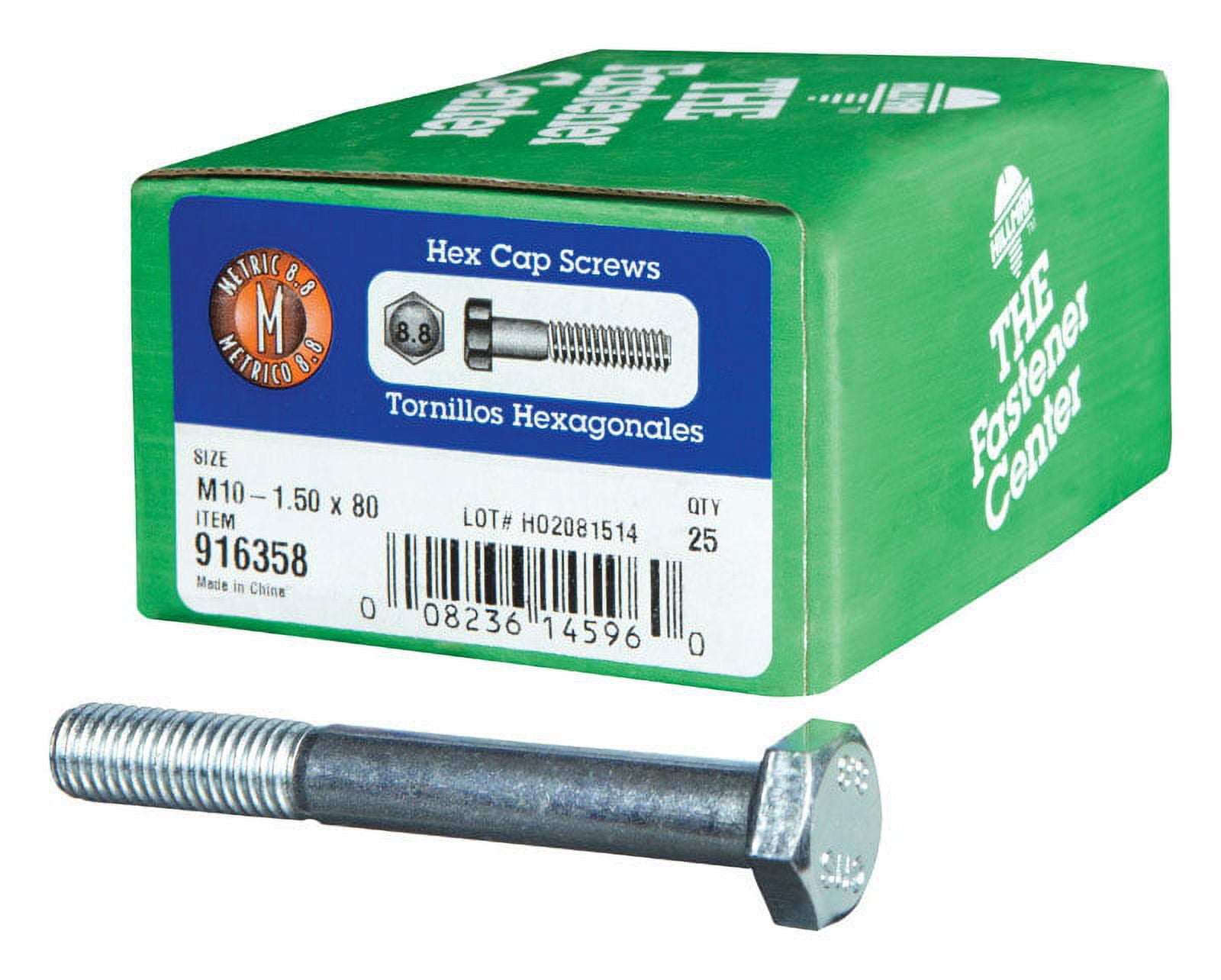 Hillman M10-1.50 mm Metric Heat Treated Zinc Steel Hex Head Cap Screw ...
