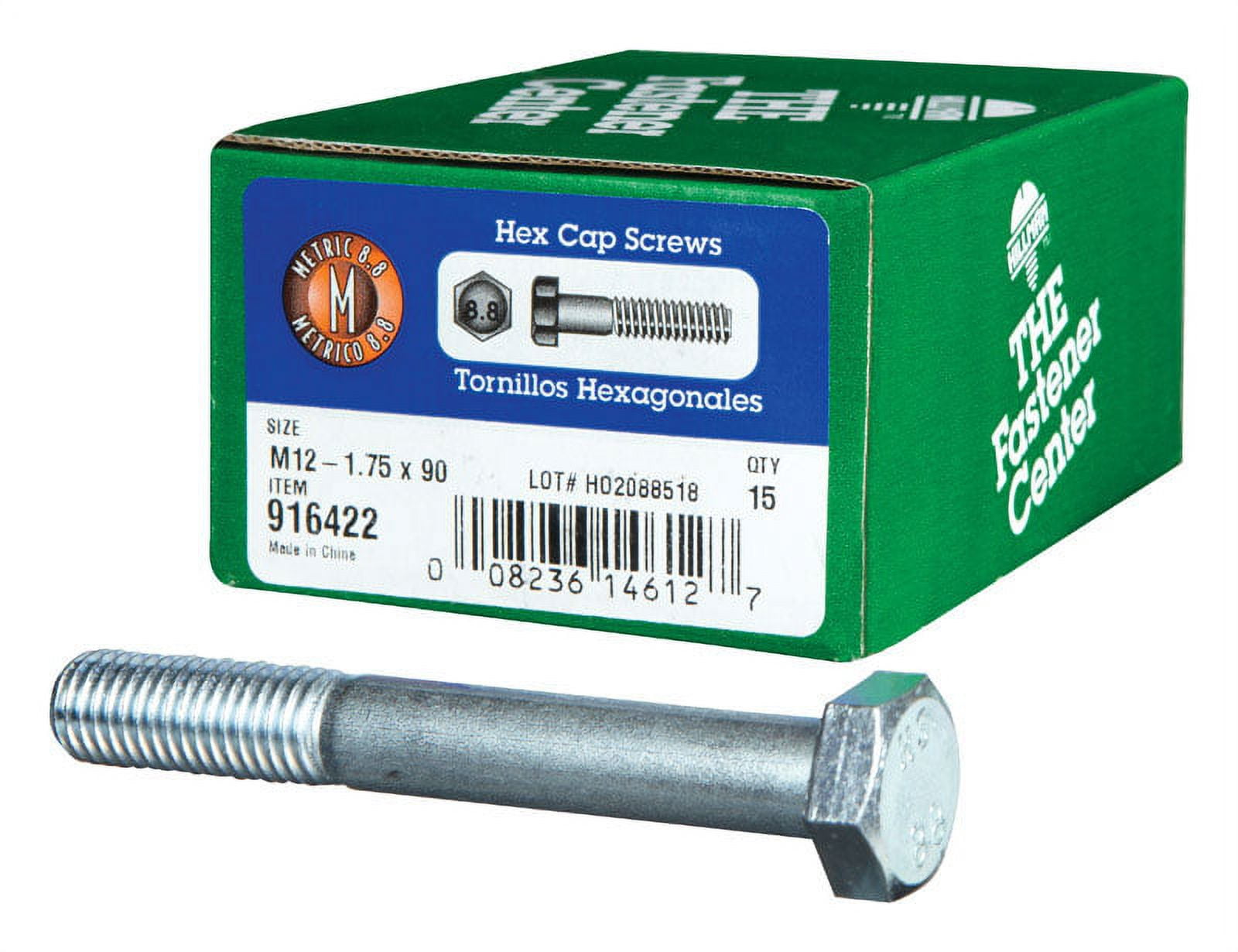 Hillman M12-1.75 mm Metric Heat Treated Zinc Steel Hex Head Cap Screw ...
