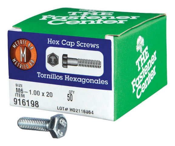 Hillman 916198 M6-1.00 x 20 mm Hex Cap Metric Screws 50 per Box ...