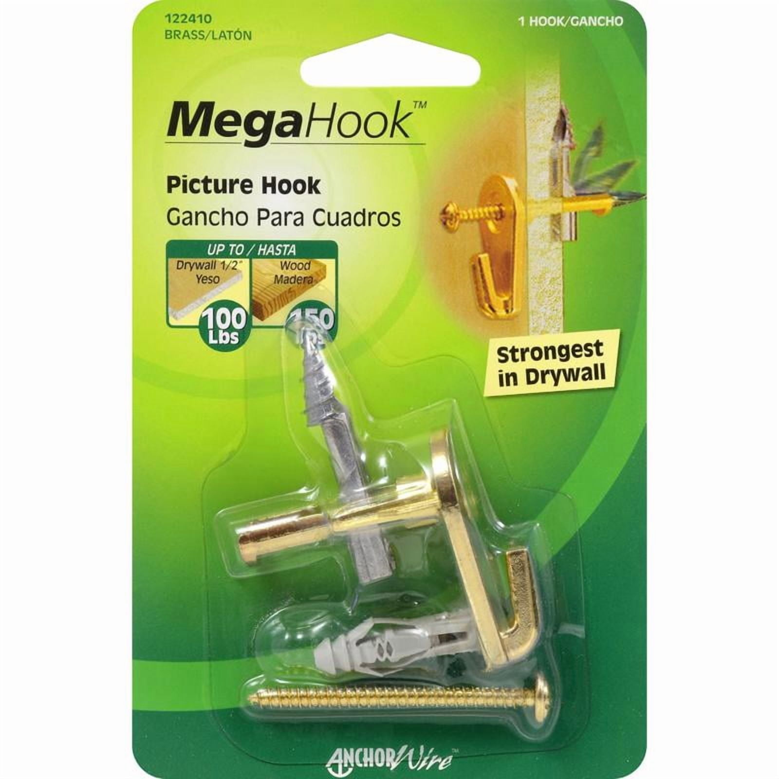 HILLMAN 100lb Brass Mega Hook 122410 - Walmart.com