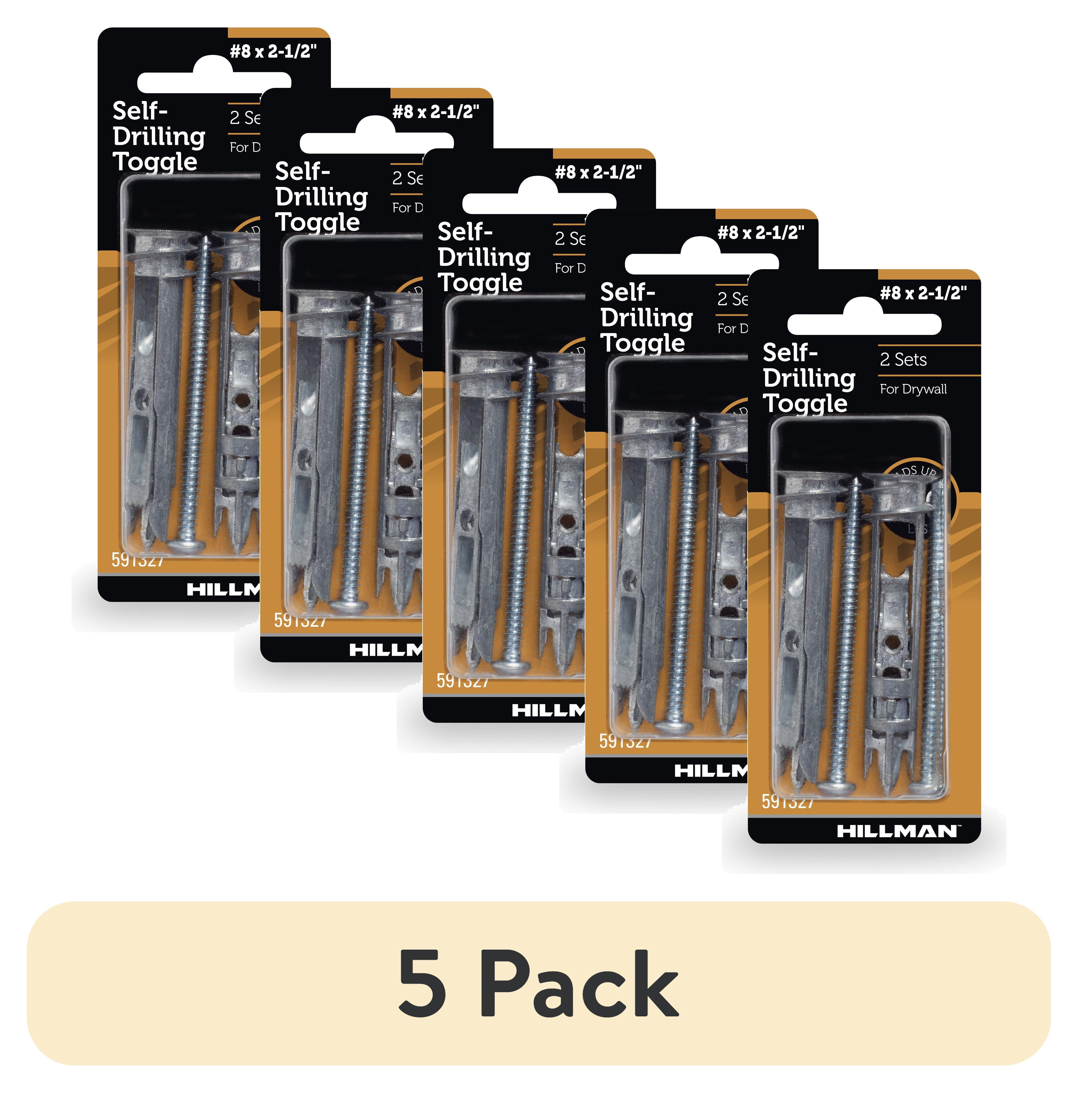 (5 pack) Hillman Self-Drilling Toggle Bolts, Steel (#8 x 2-1/2") - 2 ...