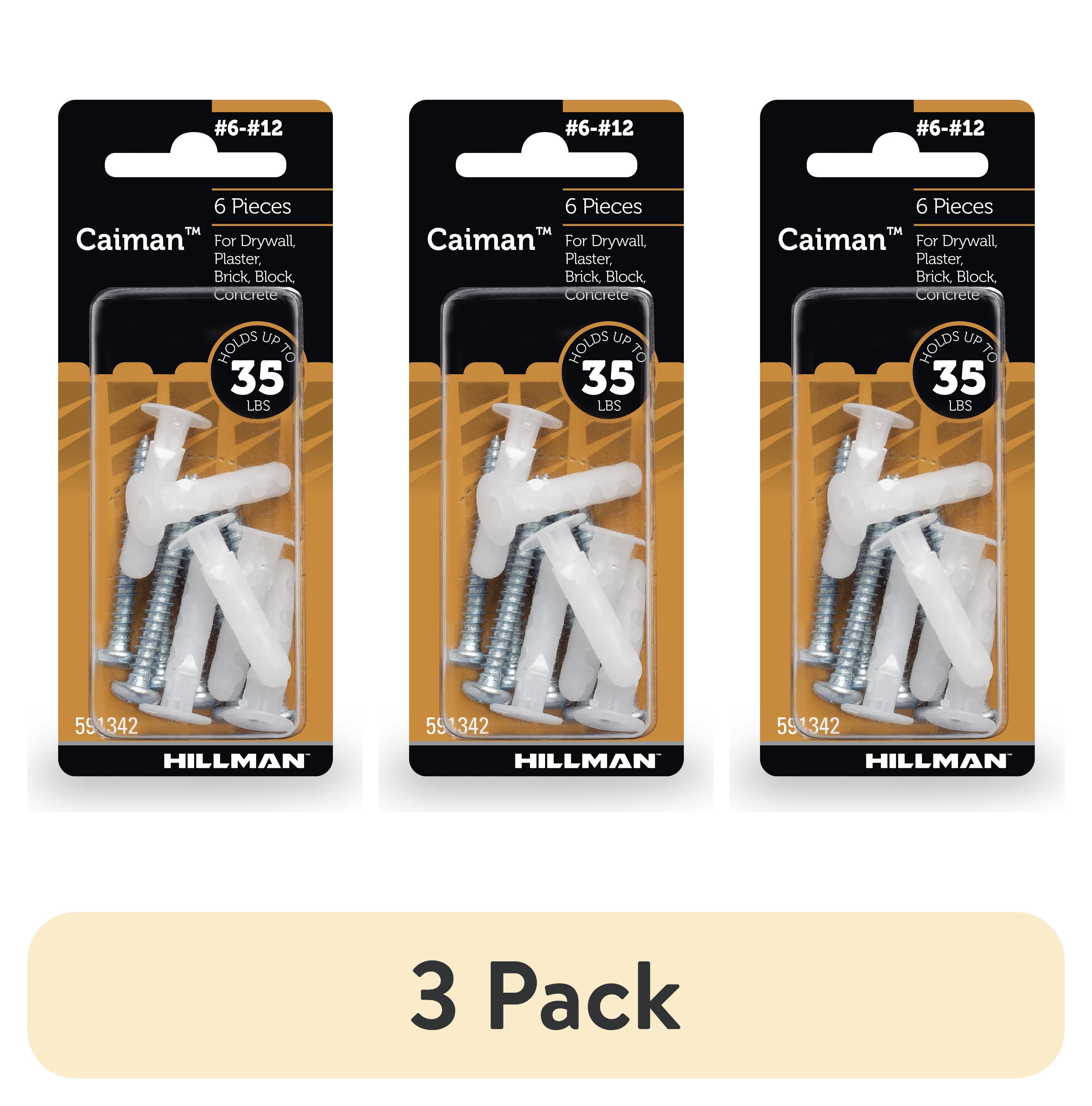 (3 pack) Hillman Sharkie Wall Anchors, White, Interior, Nylon, 35 lbs ...