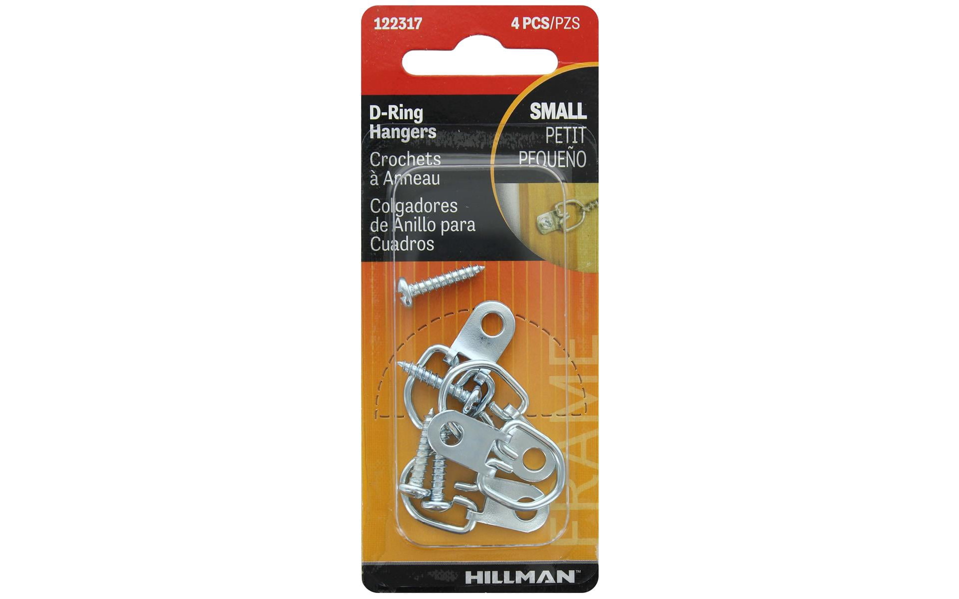 Hillman D-Ring Hanger Small Zinc 4pc - Walmart.com