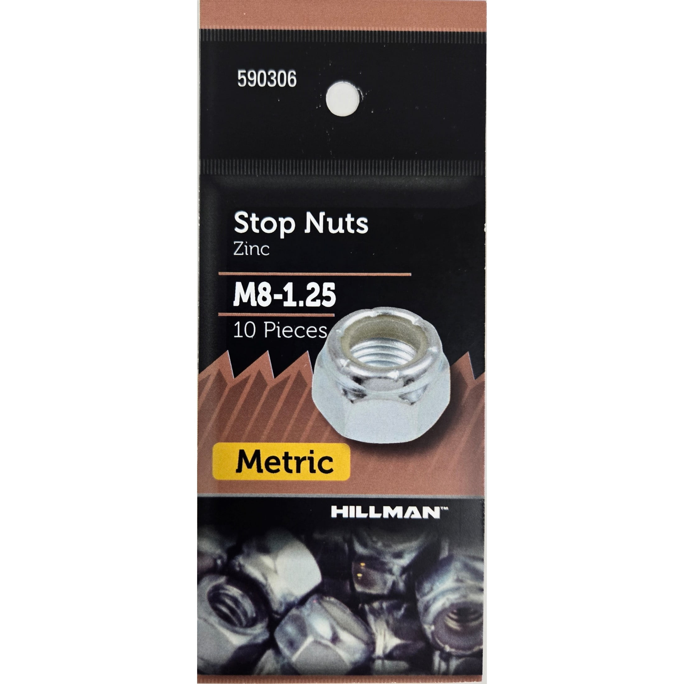 Hillman Stop Nuts, Lock Nuts, M8X1.25, Zinc Plated, 10 Pieces - Walmart.com