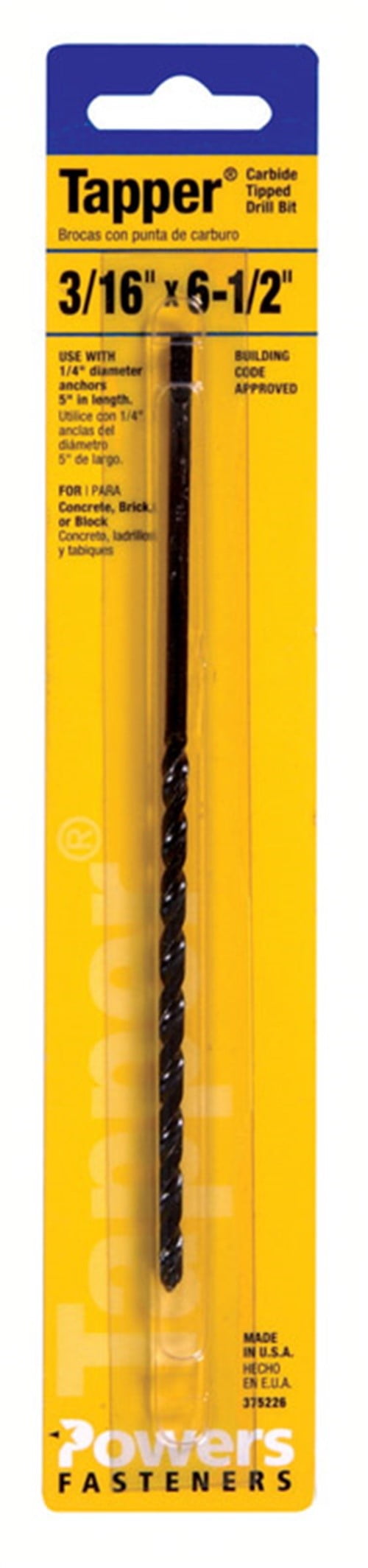 Hillman Tapper Drill Bit 3/16 " X 6-1/2 " - Walmart.com