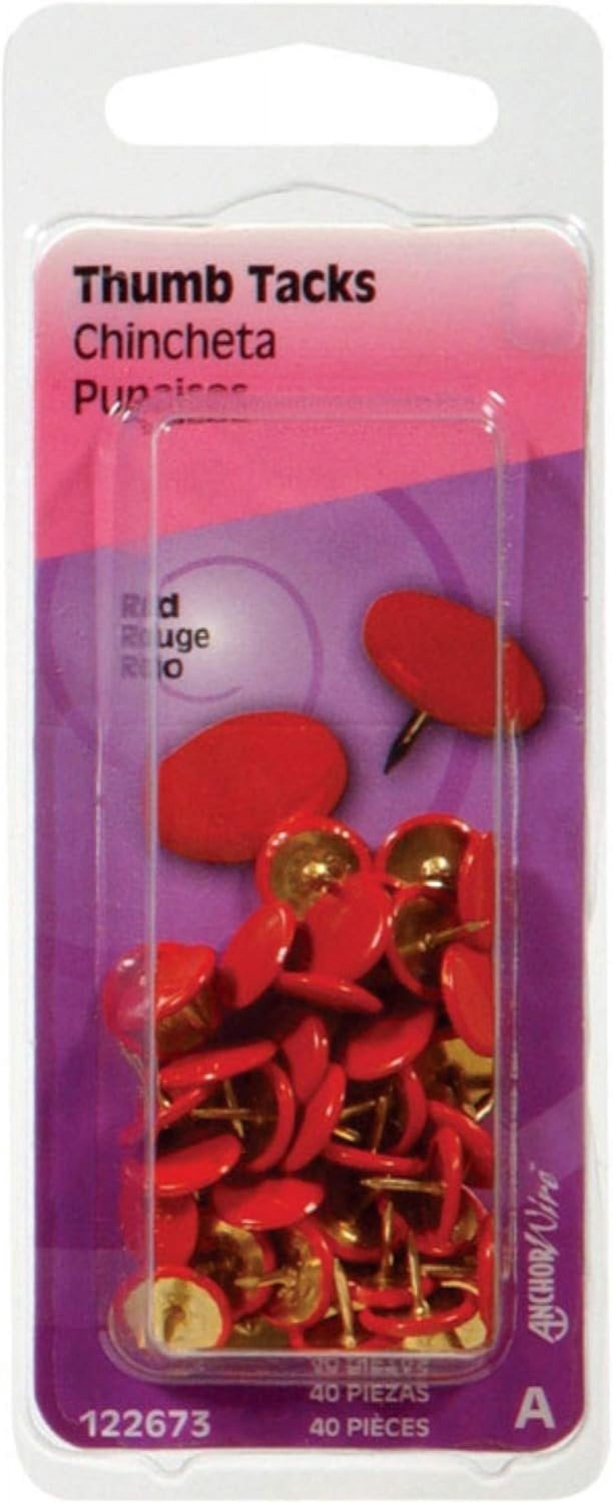 Hillman Thumb Tacks 3/8" 5/16" Steel Red Polybox - Walmart.com