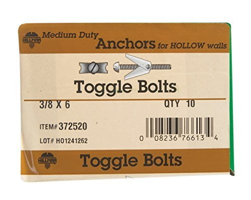 Hillman Toggle Bolts 3/8 " - 16 X 6 " Round Head Slotted Zinc Plated ...