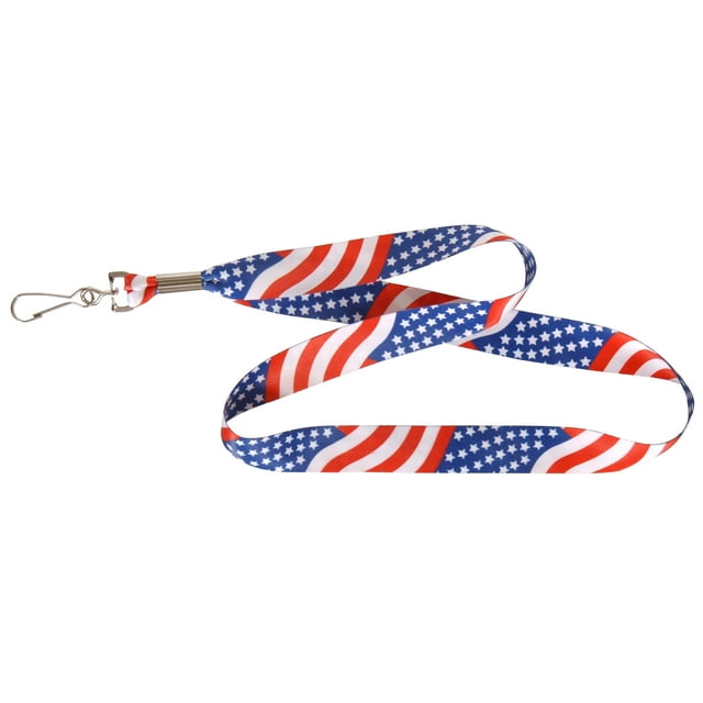 Hillman USA Flag Lanyard, Red White and Blue, Polyester, Keychain ...