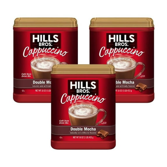 Hills Bros. Instant Cappuccino Mix, Double Mocha 16 Ounces- Frothy ...