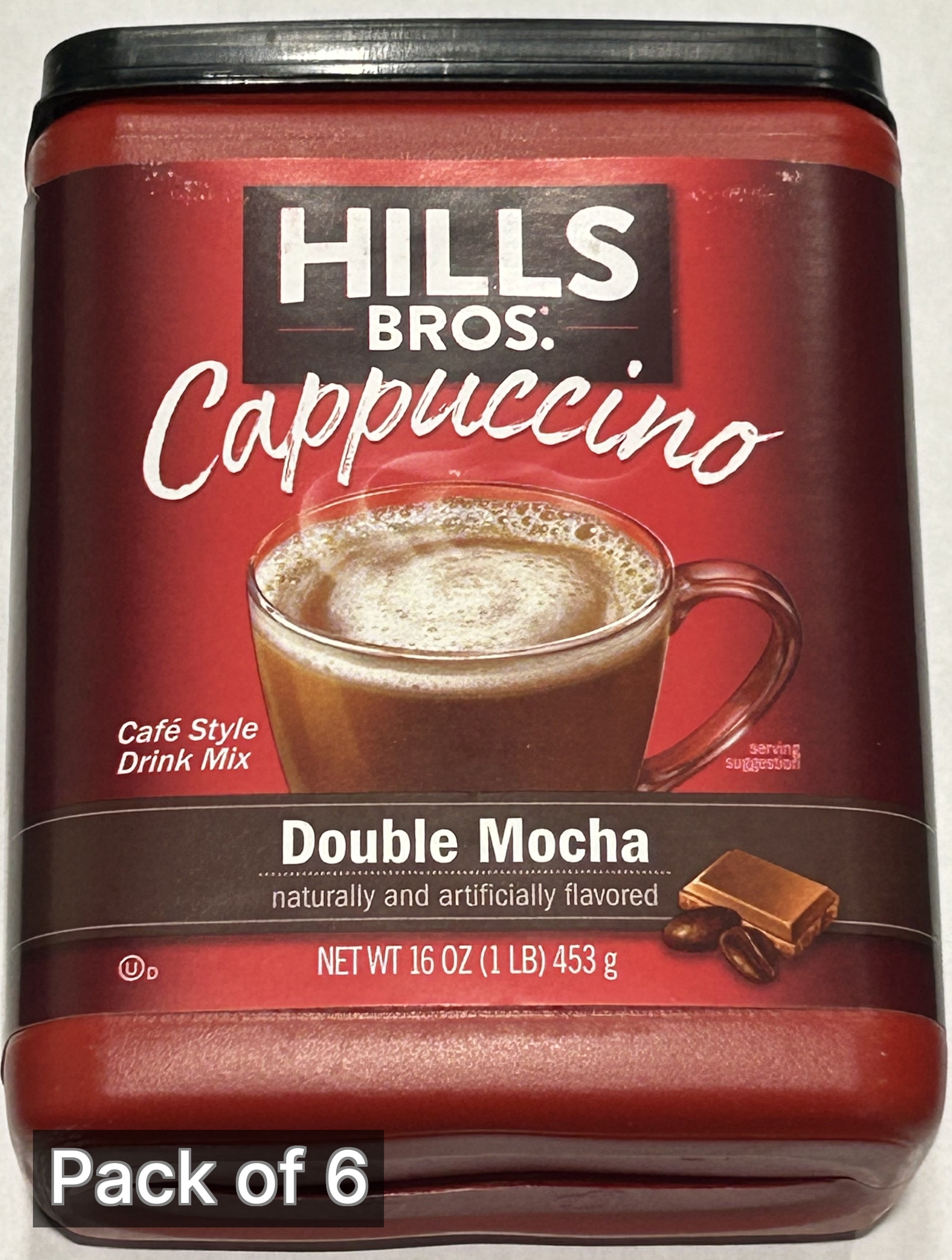 Hills Bros, Instant Cappuccino Mix, Double Mocha, 16 oz, Pack of 6 ...