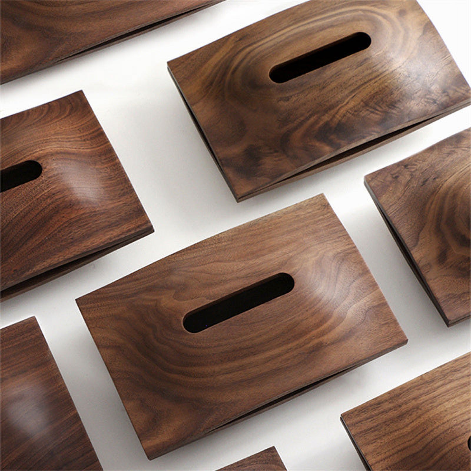 Hills Solid Wood Desktop Tissue Box Walnut Paper Drawer - Walmart.com