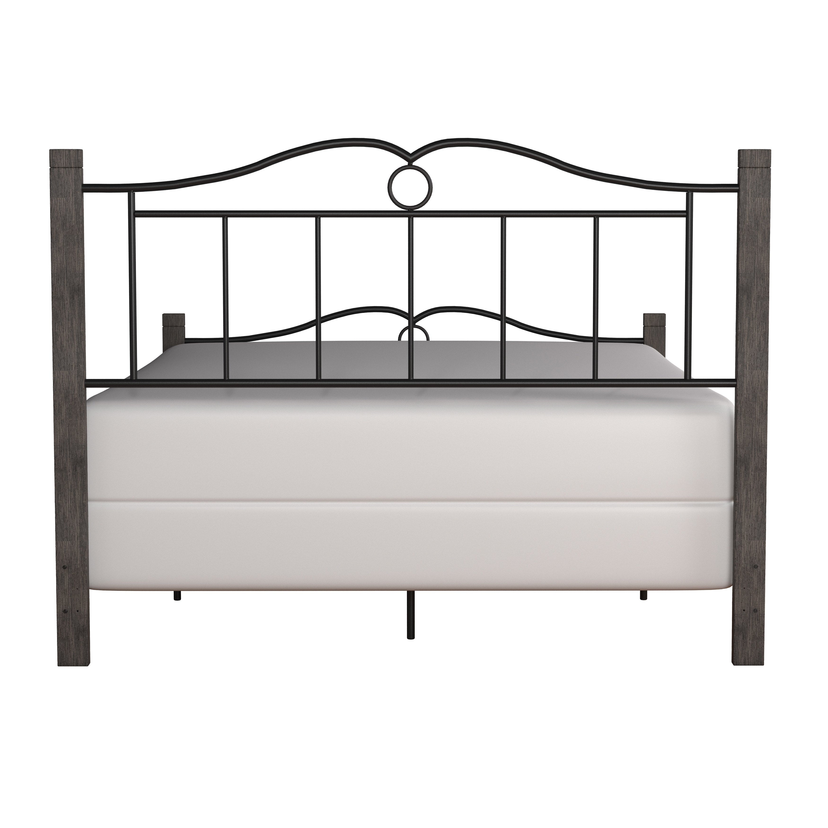 Hillsdale Carbon Loft Tiblier Textured Black Metal Bed with Brushed ...