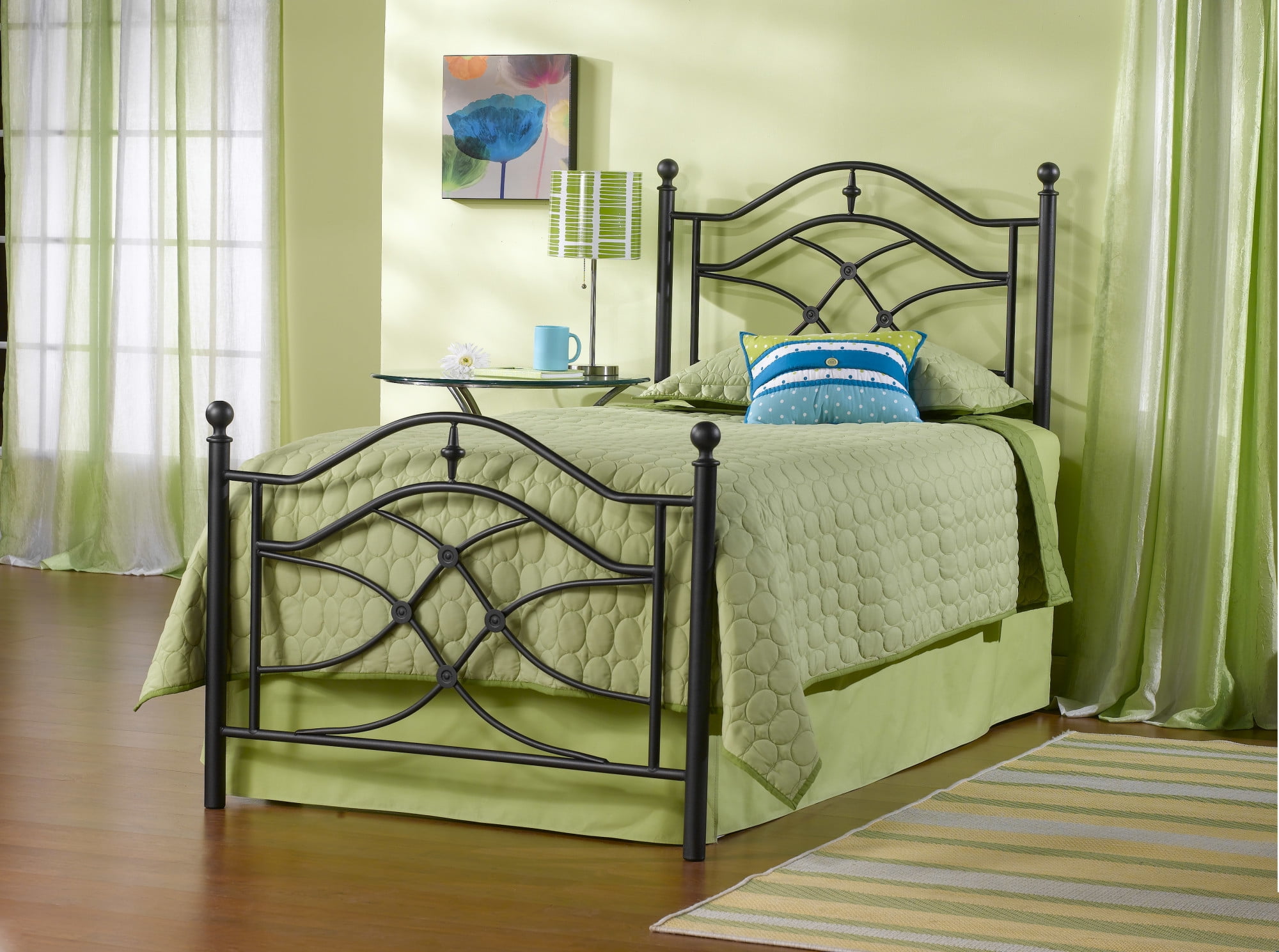 Hillsdale Furniture Cole Double Arch Black Twinkle Metal Twin Bed ...